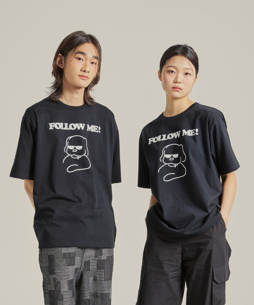 FOLLOW ME GUIDE DOG 1/2 TEE (BLACK) | WelCon marketplace